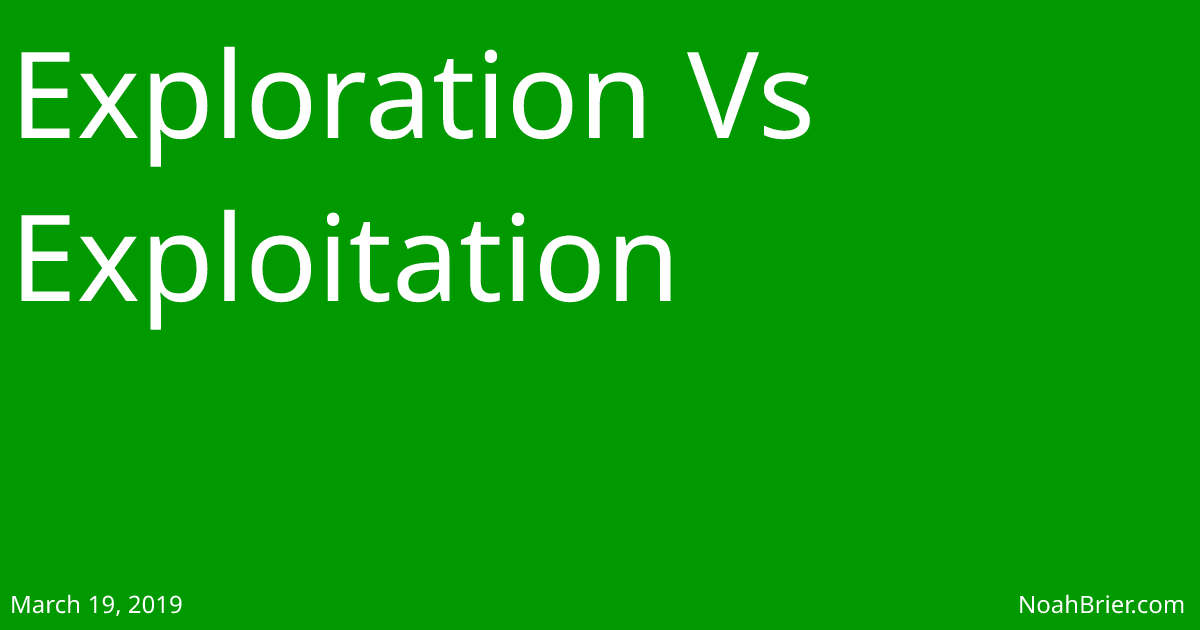 Exploration vs Exploitation