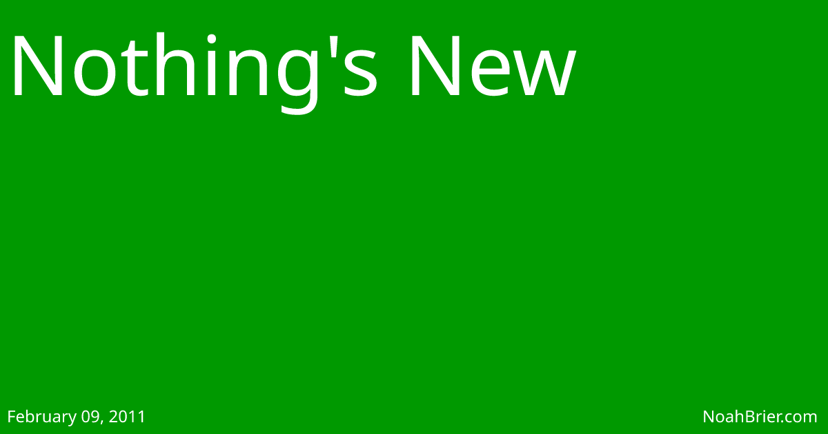 Nothing's New