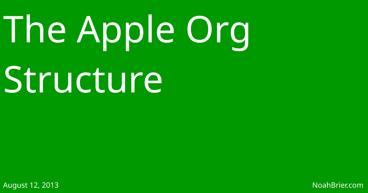 The Apple Org Structure
